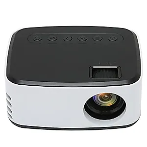 WiFi Mini Projector, Full HD 1080P Big Screen LED Light 2W HiFi Stereo Speaker Portable Home Theater Projector, Multiple Ports Samll Size for OS for Android for PS4/PS5(USA)