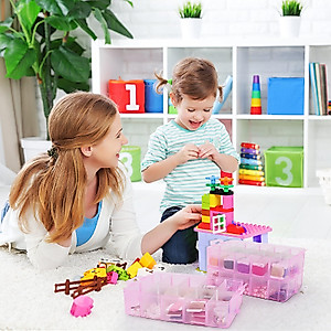 COSICS Large Stackable Craft Storage Containers, 3 Layers Hair Accessories Organizers Box with Adjustable Compartments, Plastic Bead Organizer Case for Art Supplies, Jewelry, Toys, Nail, Embroidery