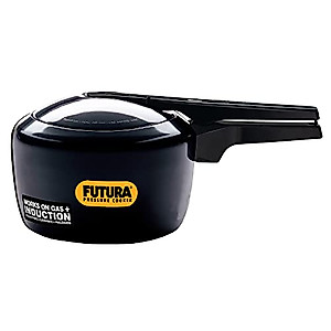 Futura Hawkins 3-Litre Hard Anodized Induction Compatible Pressure Cooker, Small, Black