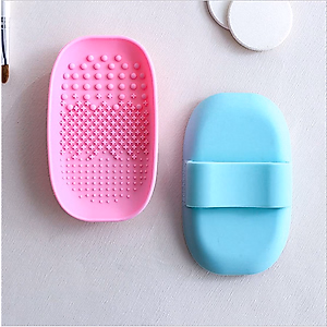 AHPIPIL Silicon Makeup Brush Cleaning Mat Makeup Brush Cleaner Pad Cosmetic Brush Cleaning Mat Portable Washing Tool Scrubber For Removing Makeup (Pink) (Pink)