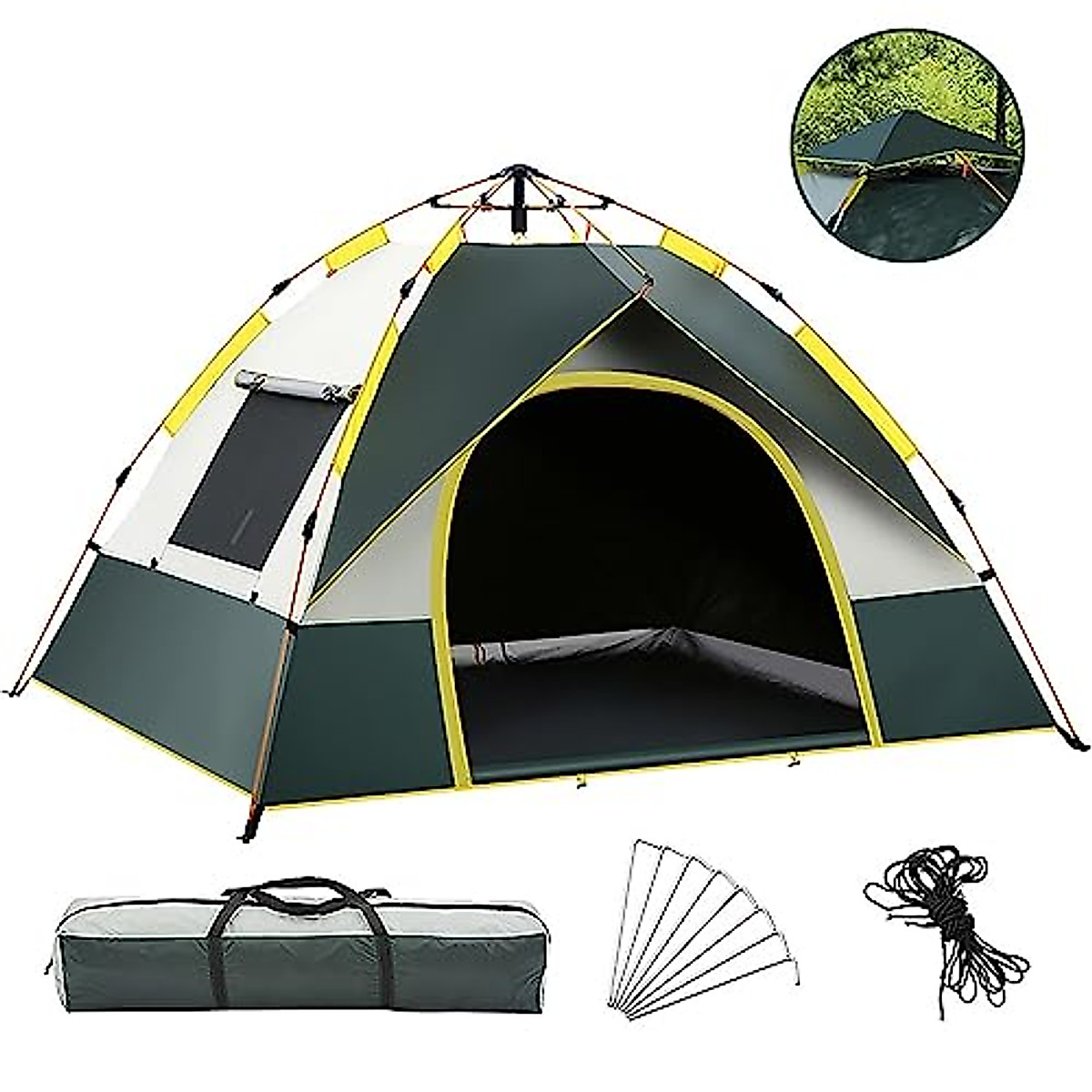 ARIOU Camp Tent, Automatic Setup Tent, Family Dome Tent, Waterproof Tents for Camping, 50+ Uv-Proof Hiker Tent 2-3 Person, Pop Up Tent Double Doors for Mountaineering, Hiking
