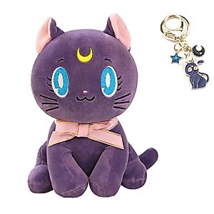 Mannxitzdy Sailor Plush Doll, Purple Cat Plush Stuffed Animal Cartoon Plushie Cute Soft Sofa Plush Toy Figure Pillow Cushion,10 Inch