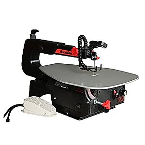 BUCKTOOL Quick Blade Change 16-inch Variable Speed Scroll Saw with Pedal Switch for woodworking Steel Work Table,SSA16LVF