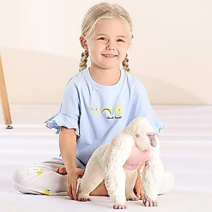 RECUR Gorilla King Kong Toys 11.8" [Largest Size] Albino Gorilla Toys Action Figure Rampage Gorilla Animal Figurine Hand-Painted Wild Ape Figure Gift for Collectors Girls Boys Age 3+