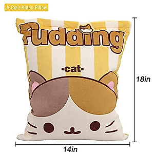 REFAHB Cute Plush Pillow Throw Pillow Removable Stuffed Animal Toys Creative Gifts for Girls (Kitten)