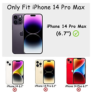 MINSCOSE Compatible with iPhone 14 Pro Max Case 6.7 inch, Cute Neon Bright Color with Bling Glitter Diamond Camera Protector, Clear Crystal Phone Case Shockproof Sparkle Len for Women Girls-Hot Pink