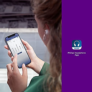 Philips T5506 True Wireless Headphones with Noise Canceling Pro (ANC) and Up to 32hrs Playtime with Wireless Charging Case, White