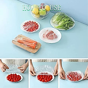 AUTUMEGE Reusable Elastic Cling Films, Transparent, Durable, Universal Food Covers for Fruit, Meal Prep (100pcs)