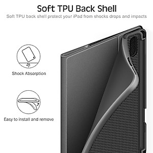 KingBlanc for iPad Mini 7 (A17 Pro) Case, iPad Mini 7th/6th Generation Case (2024/2021 8.3-inch) with Pencil Holder, PU Leather Stand Cover, Auto Sleep/Wake, Multi-Angle for Viewing/Typing, Black