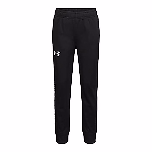 Under Armour Boys Brawler Joggers, Sweatpants with Elastic Waistband & Pant Leg Logo Design, Black