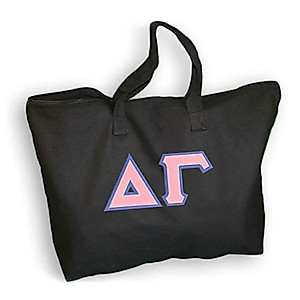 Greekgear Delta Gamma Lettered Tote Bag Black