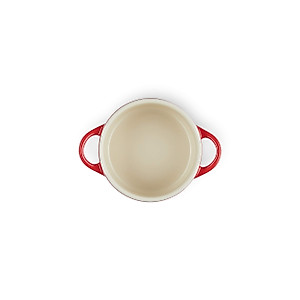 Le Creuset Cerise with Gold Heart Knob Stoneware Mini Round Cocotte, 8 oz