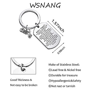 WSNANG Biker Gift Motorcycle Gift Biker Angels Let Your Halo Guide The Way And Keep Me Safe From Harm Biker Prayer Keychain (Biker Angels DT)