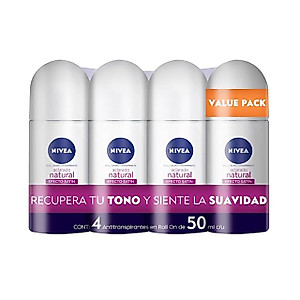 Nivea Deodorant Whitening Pack of 4 Aclarado Natural 50 milliliters 1.7 Fl Oz, 50.0 milliliters