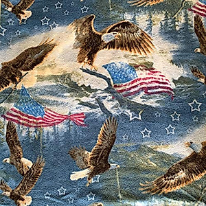 American Eagles Anti-Pill Premium No-Sew Throw Fleece Fabric Kit (72x60)