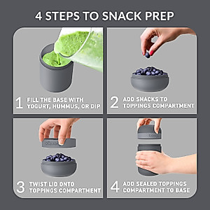 Bentgo® Modern Bento-Style Lunch Box Set With Reusable Snack Cup (Dark Gray)