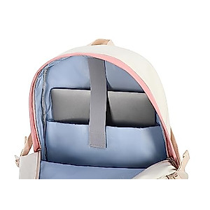 Jaygulf Waterproof Women Laptop Backpack Fashion Girl Daypack Cream