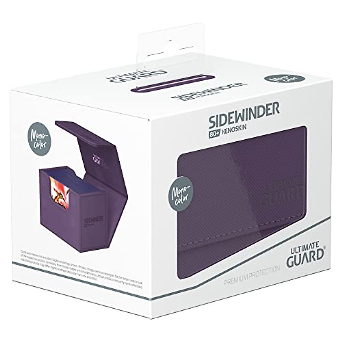 Ultimate Guard Sidewinder 80+, Deck Box for 80 Double-Sleeved TCG Cards, Purple, Magnetic Closure & Microfiber Inner Lining for Secure Storage