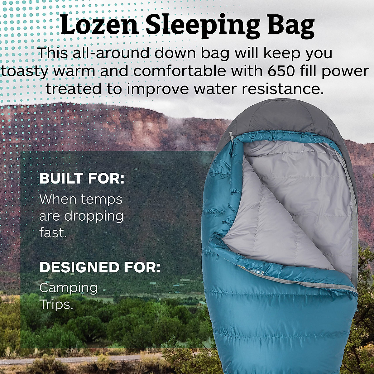 Marmot Women’s Lozen Long Mummy Sleeping Bag | Down-Filled, Lightweight, 30-Degree Rating, Late Night/Steel Onyx, Regular