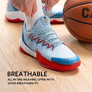 PEAK Men's Basketball Shoes Lightning Sport Shoes for Basketball, Running, Walking Sky Blue