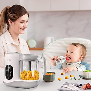 BEAR Baby Food Maker & Baby Fruit Food Feeder & Mini Freezer Nibble Tray & Baby Food Pouches Combo