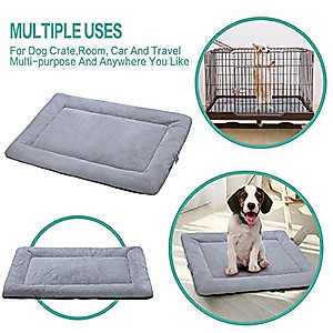 PETCIOSO Super Soft Dog Cat Crate Bed Blanket-Fluffy Pet Bed All Season-Machine Wash & Dryer Friendly-Anti-Slip Pet Beds（NOT for Chewer (36in,Grey)