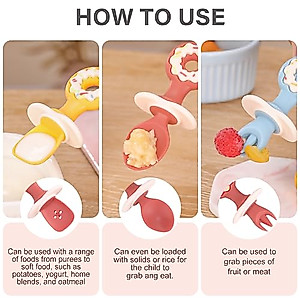 3 Pack Baby Fork and Spoon Set Suction Baby Self Feeding Utensils 6-12 Months Anti-Dropping Training Spoons For Baby Led Weaning, Silicone Toddler Utensils Feeding Supplies First + Second Stage, Red