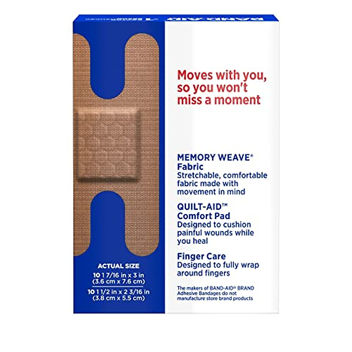 BAND-AID Brand Flexible Fabric Bandages Knuckle & Fingertip, 20 Count (Pack of 2)