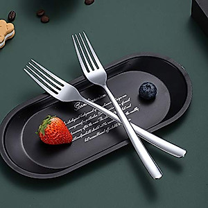 Dinner Forks 6 Piece, Stainless Steel Forks Silverware Set, Dessert Forks, Table Forks, Salad Forks for Home, Kitchen or Restaurant, Dishwasher Safe (Silver-8 Inch)