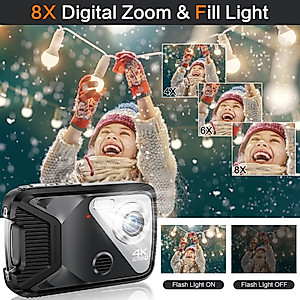 Waterproof Digital Camera, FHD 2.7K Compact Digital Camera for Kids Support 4K 48MP Digital Camera with 32GB Card Point and Shoot Camera Portable Camera for Teens Students Boys Girls Seniors