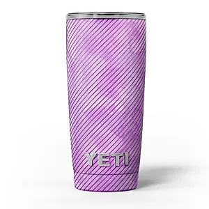 Design Skinz Black Slanted Lines of Purple Clouds - Skin Decal Vinyl Wrap Kit Compatible with The Yeti Rambler Cooler Tumbler Cups