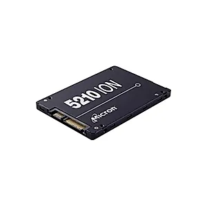 Micron 5200 5210 Ion 7.68 TB Solid State Drive - SATA 600-2.5" Drive - Read Intensive - 0.8 Dwpd - Internal - 540 MB/S Maximum Read Transfer Rate - 360 MB/S Maximum Write Transfer Rate -