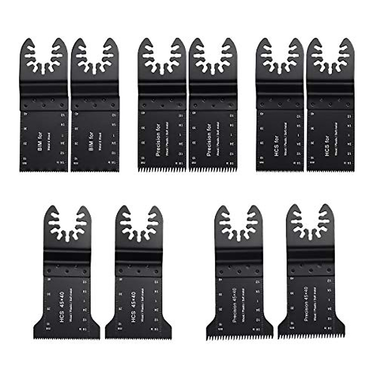 Powerextra 10 Metal Wood Oscillating Multitool Saw Blades Fit Dewalt, Fein, Porter Cable, Black & Decker, Bosch, Dremel, Makita, Craftsman, Ridgid, Ryobi, Milwaukee, Rockwell, Chicago