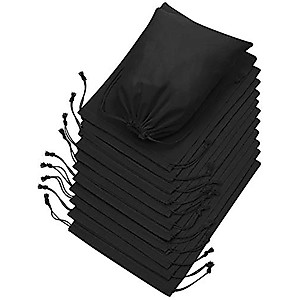 Cotton Blend Drawstring Bags - Cinch and Ditty Stuff Pouch - For Storage Pantry Gifts (7 x 9 inch -12 pack)