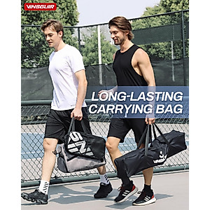 VINSGUIR Portable Pickleball Net, Pickleball Nets Designed for All Weather Conditions with Steady Metal Frame and Strong PE Net, Regulation Size Net with Carrying Bag