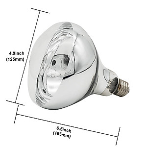 Fengrun Heat Lamp Bulb Clear Infrared Light Bulb 150 Watt Hard Explosion-Proof Glass for Chicks, Poultry, Bathroom, Shower, Food, Chicken, Pets, Light Therapy BR40(120V,150W)