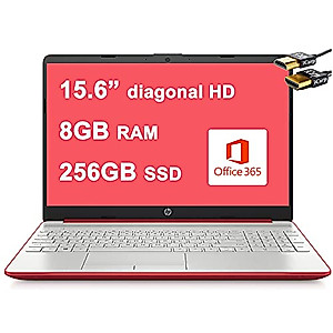 HP Flagship Notebook 15 Laptop 15.6” Diagonal HD Display Intel Pentium Gold 6405U 8GB RAM 256GB SSD Intel UHD Graphics HDMI USB-C Webcam Win10 + HDMI Cable