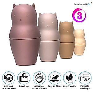 BraveJusticeKidsCo. Hide N Seek Toddler (3+) Silicone Stacking Nesting Dolls Toy: Kozy Kittens