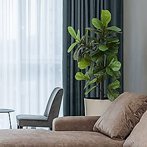 LUWENER 6ft Artificial Plant Fiddle Leaf Fig Tree,Faux Ficus Lyrata in Pot,Ficus Fake Plant Artificial Trees for Office Indoor Outdoor Garden Living Room Home Decor(1PCS)