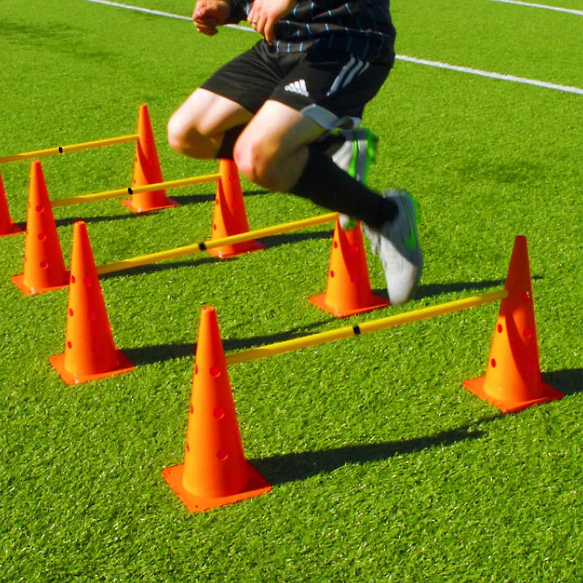 ASENVER Hurdle Ladder Triangle Marker Cone Pad Disk Hurdle Multifunctional Set