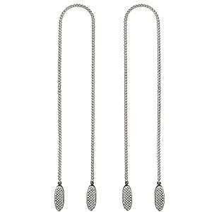 ZYAMY 2pcs Bib Holder Clips with Flexible Adjustable Chains Dental Bib Clip Metal Napkin Clip Chain, Allowing You to Safely Place the Napkin During Meal, Silver