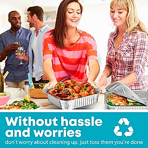 8x8 Disposable Aluminum Pans With Lids - 20 Pack Foil Pans For Cooking, Baking Cakes, Roasting & Homemade Breads - Disposable Food Containers With Foil Lids