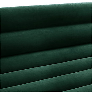 Posh Living Makynlee Velvet Settee Loveseat Hunter Green/Gold