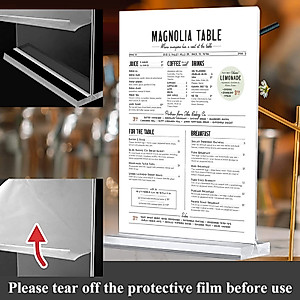 Arrobust 8.5 x 11 Acrylic Sign Holder Clear Table Signs Stand, Double Sided T Shape Flyer Holder Plastic for Picture Paper Card Home Office Menu Retail Show Fair, 6 Pack