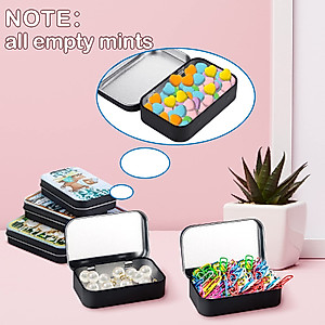 Peryiter 10 Pieces Metal Rectangular Hinged Tins Empty Storage Tins Metal Box for Store Small Items (Suitable for Various Styles)