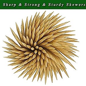 Natural Bamboo Skewer Sticks,12 Inch Wooden Candy Apple Sticks Caramel Apple Sticks Cotton Candy Stick for Assorted Fruits, Kebabs, BBQ, Grill, Marshmallow Roasting