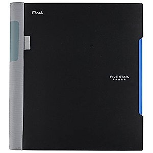 Five Star Advance Spiral Notebook, 1 Subject, College Ruled Paper, 100 Sheets, 11" x 8-1/2", Black (72162)