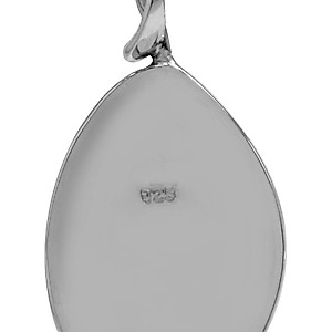 Silvershake Abalone Paua Shell Inlay White Gold Plated 925 Sterling Silver Leaf Pendant