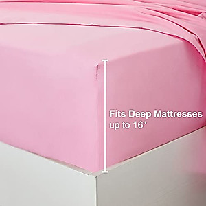 Best Season 400 Thread Count Cotton Queen Size Sheet Set (Pink Color) 4 Piece - 100% Long Staple Cotton Sheets Set, Soft Cotton Bed Sheets Sets with Deep Pocket fit Upto 16 inch