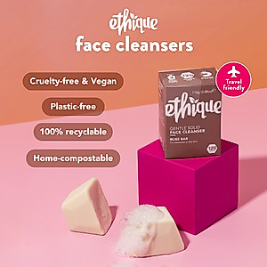 Ethique Gentle Solid Face Cleanser for Balanced to Dry Skin - Bliss Bar - Plastic-Free, Vegan, Cruelty-Free, Eco-Friendly, 3.88 oz (Pack of 1)